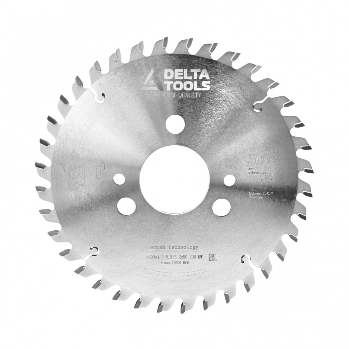 Дисковая пила подрезная DELTA TOOLS для ФРЦ Premium 200x4.3-5.5x3.2x50 Z36 KON-WZ