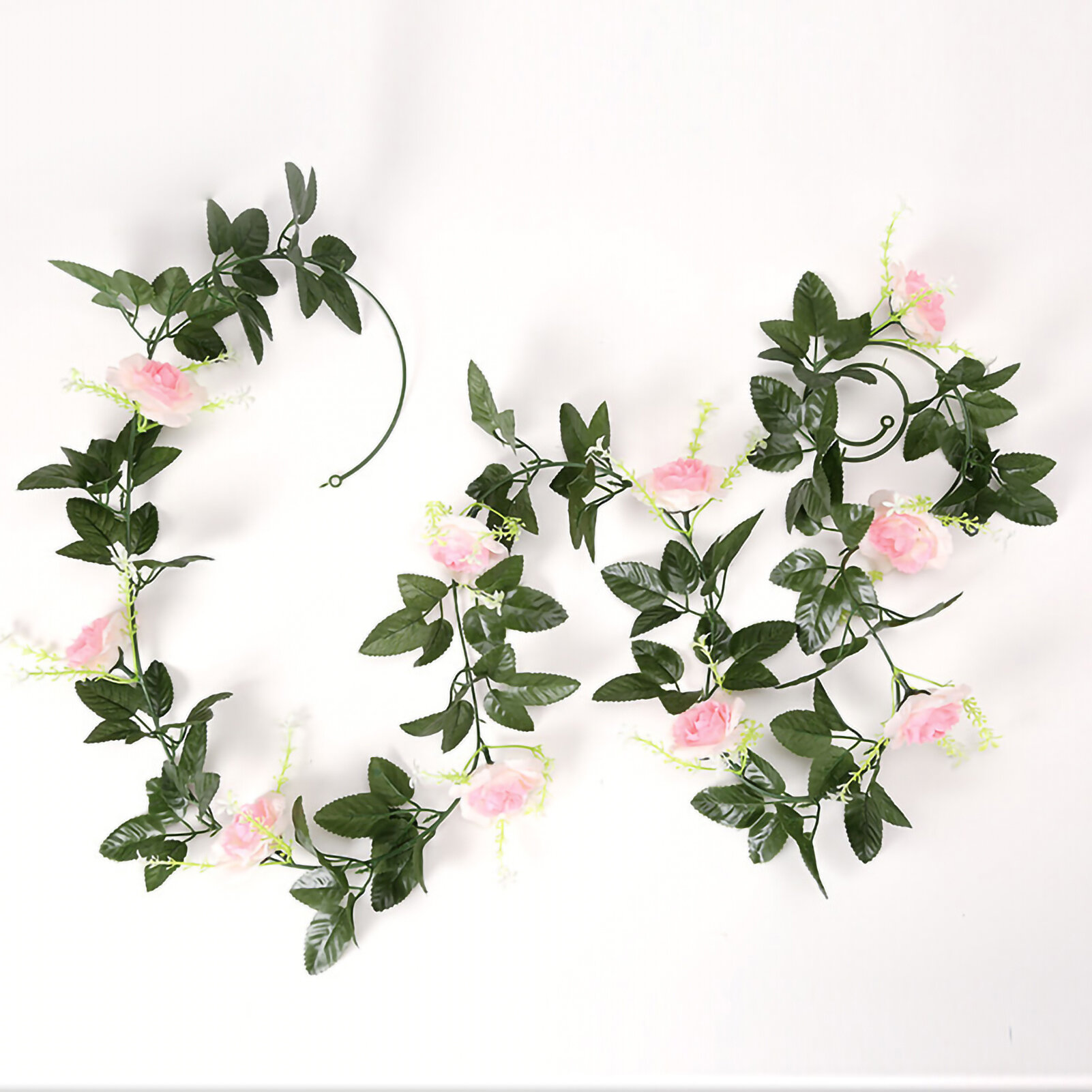 Fake Rose Vine 7.87ft Artificial Flowers Hanging Ivy for Wedding Party Pink