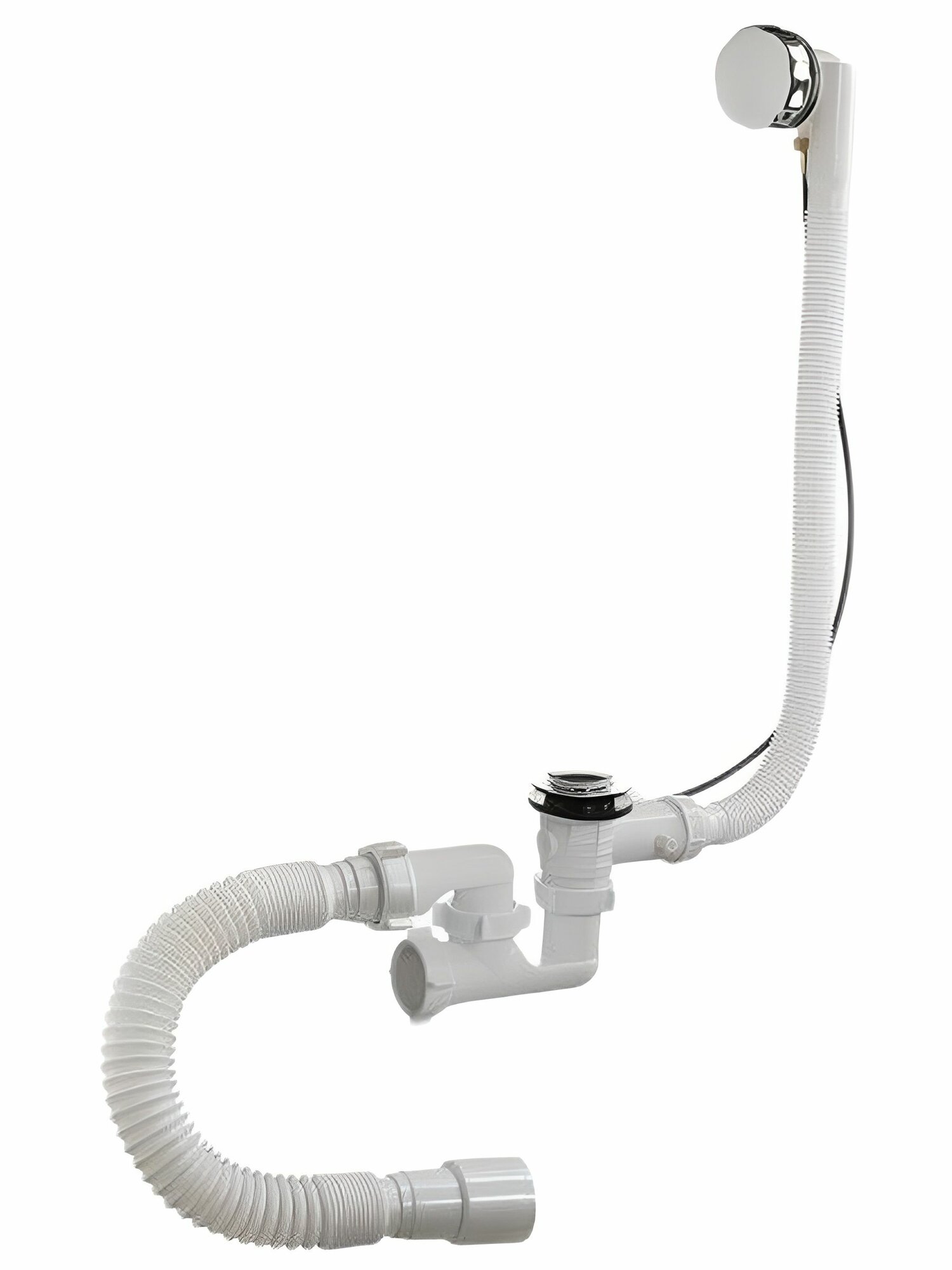 Сифон для ванны орио 1 1/2" * 40 с переливом с гибкой трубой 40/50 А-27089/Гидропласт