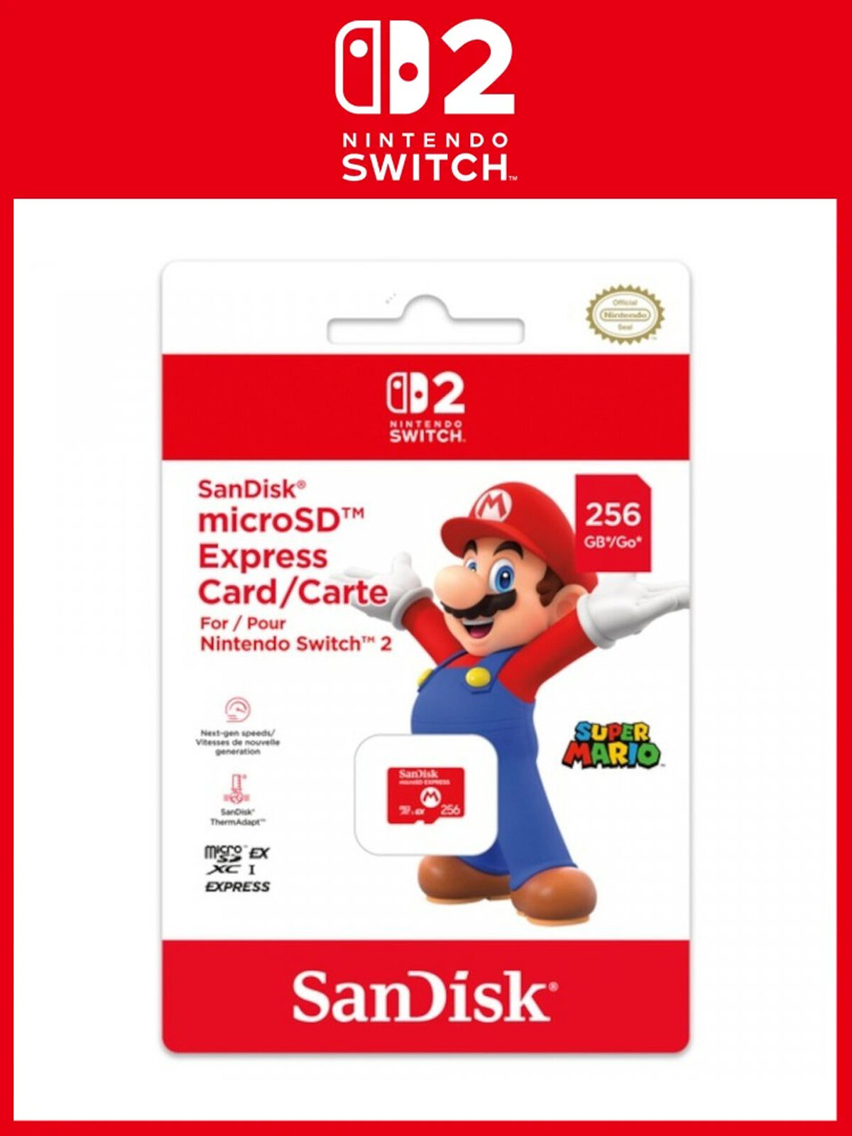Карта памяти MicroSD EXPRESS Card SanDisk 256GB для Nintendo Switch 2