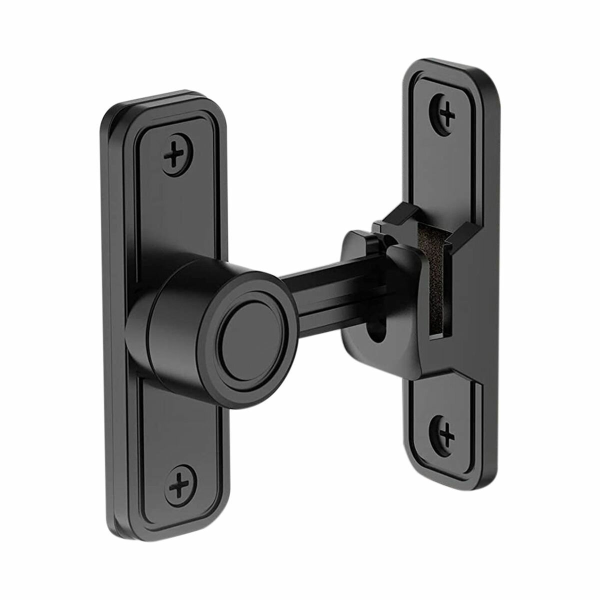 Сверхмощные защелки для ворот 90-градусный прямоугольный замок для двери сарая Противоугонная защелка для раздвижной двери для сада Черный