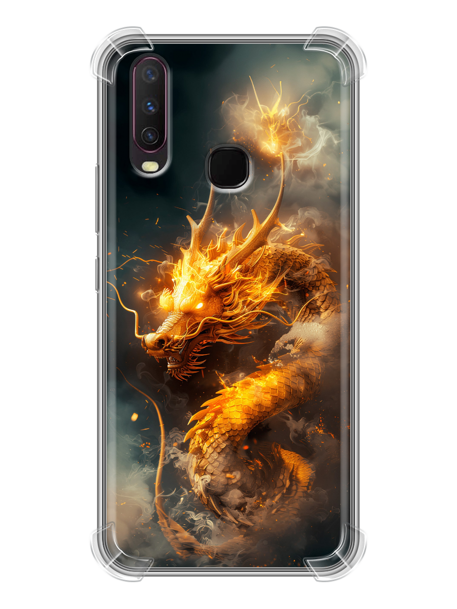 Чехол для Vivo Y17, Vivo Y11, Vivo Y12 с принтом Золотой дракон (Виво У17, Виво У11, Виво У12)