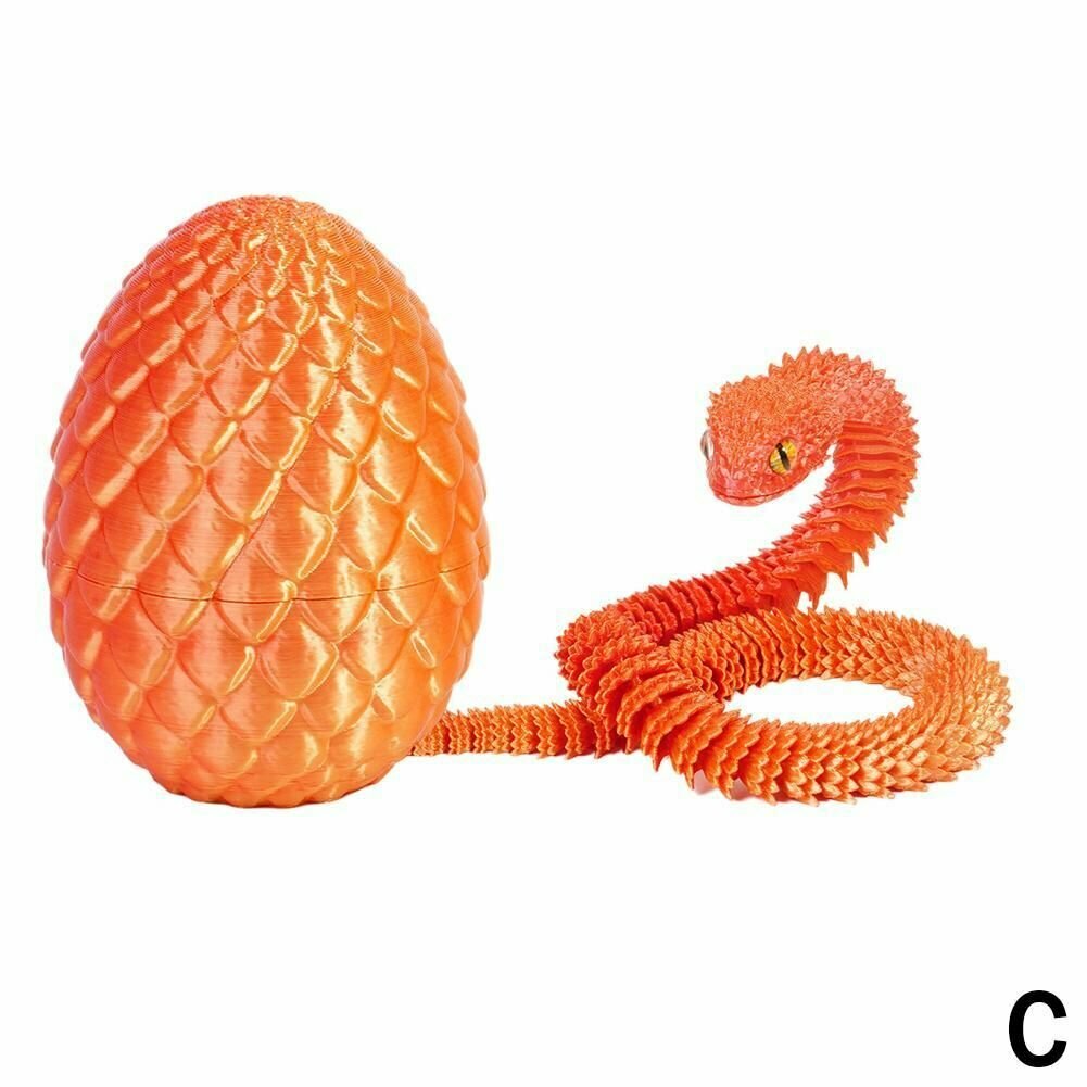 3D-печатная игрушка-орнамент в форме змеи, красочная и милая игрушка-змея