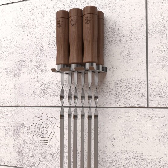 Держатель для хранения шампуров на 6 предметов Embodiment настенный, из нержавеющей стали