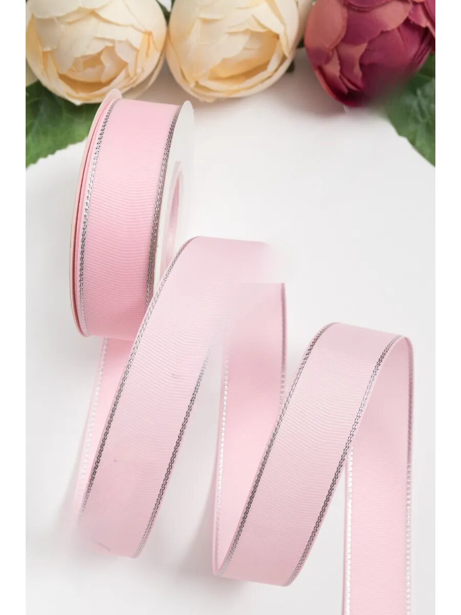 Лента репсовая с люрексом 2,5см (20 ярдов)