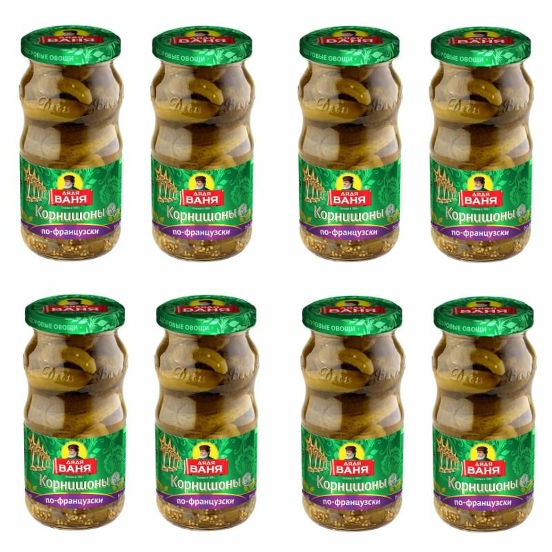 Дядя Ваня Огурцы корнишоны по-французски, 460 гр, 8 шт
