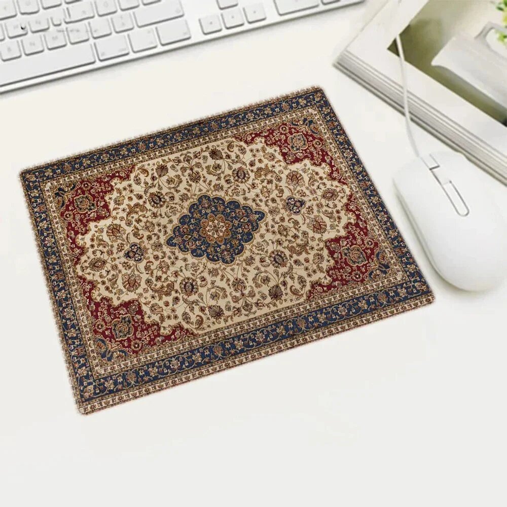 Мини-перский тканый коврик для мыши, коврик для мыши в стиле ретро, ковер с узором, чашка для ноутбука, ПК, коврик для мыши с бахромой, стол для домашнего офиса, противоскользящий