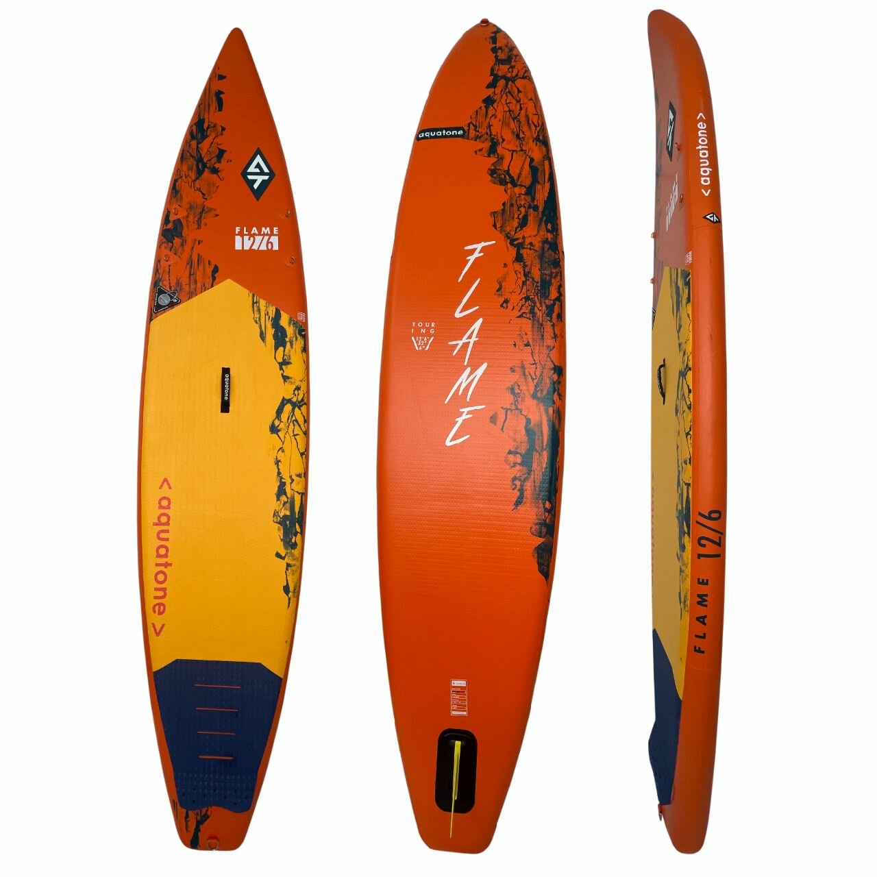 SUP-доска надувная Aquatone FLAME, 12'6" - 381*81*15 см / туринговый сапборд для дальних маршрутов