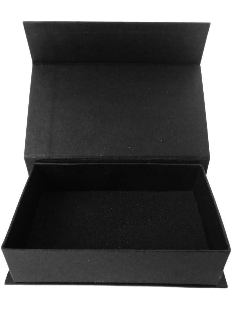 Коробочка черного цвета с ложементом из EVA и магнитными клапанами (13 x 8 x 3)