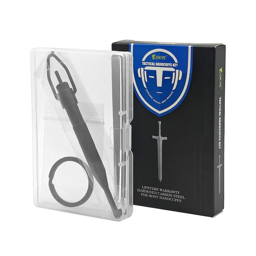 AK-01B Вращающийся ключ для наручников, нержавеющая сталь + алюминиевый сплав, с кольцом для ключей, полицейский ключ для наручников для всех стандартных серий Han