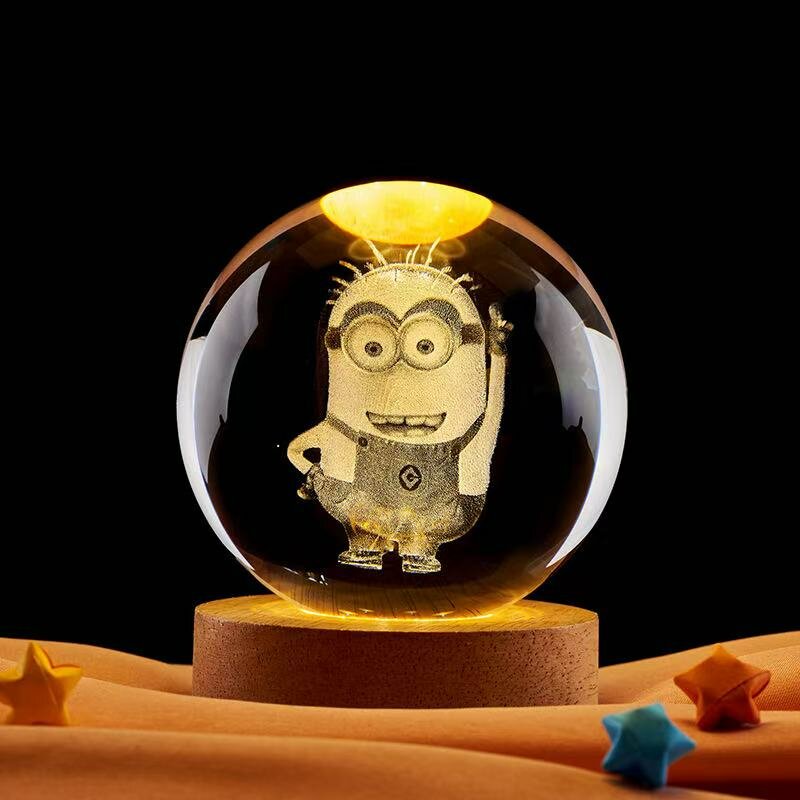 Ночник "Лило и Стич" из стекла Minions B, Minions B, 6cm Warm light base