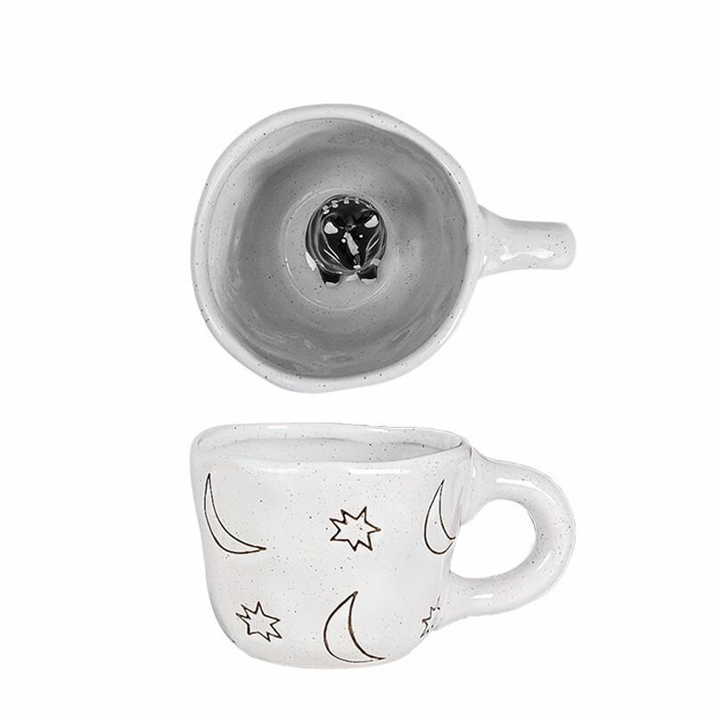 Кружка С Фигуркой Внутри，Белый, керамическмилый, для взрослых детей