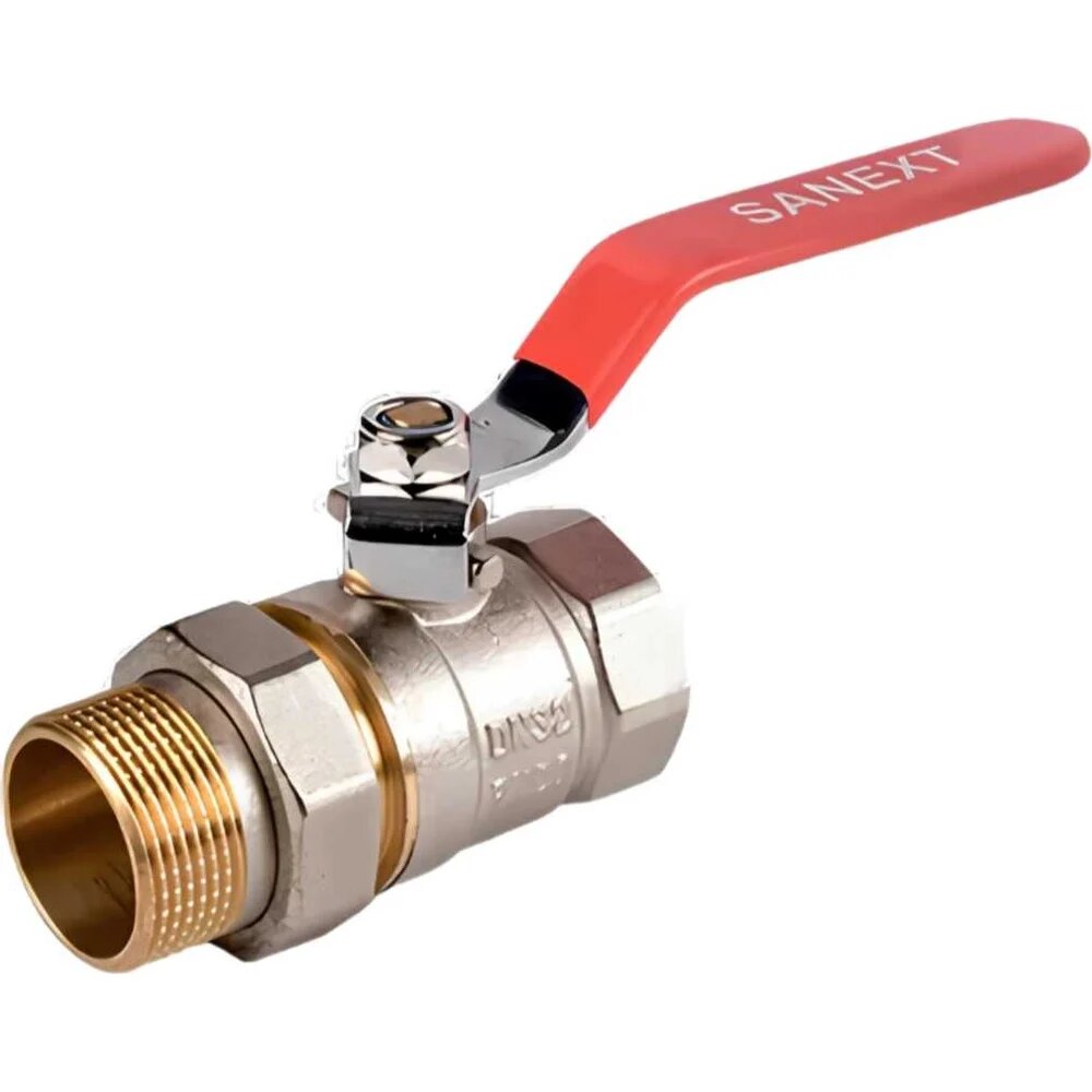 Шаровой кран ГОСТ SANEXT НР-ВР 1 1/4", со сгоном, американка, рычаг 8774