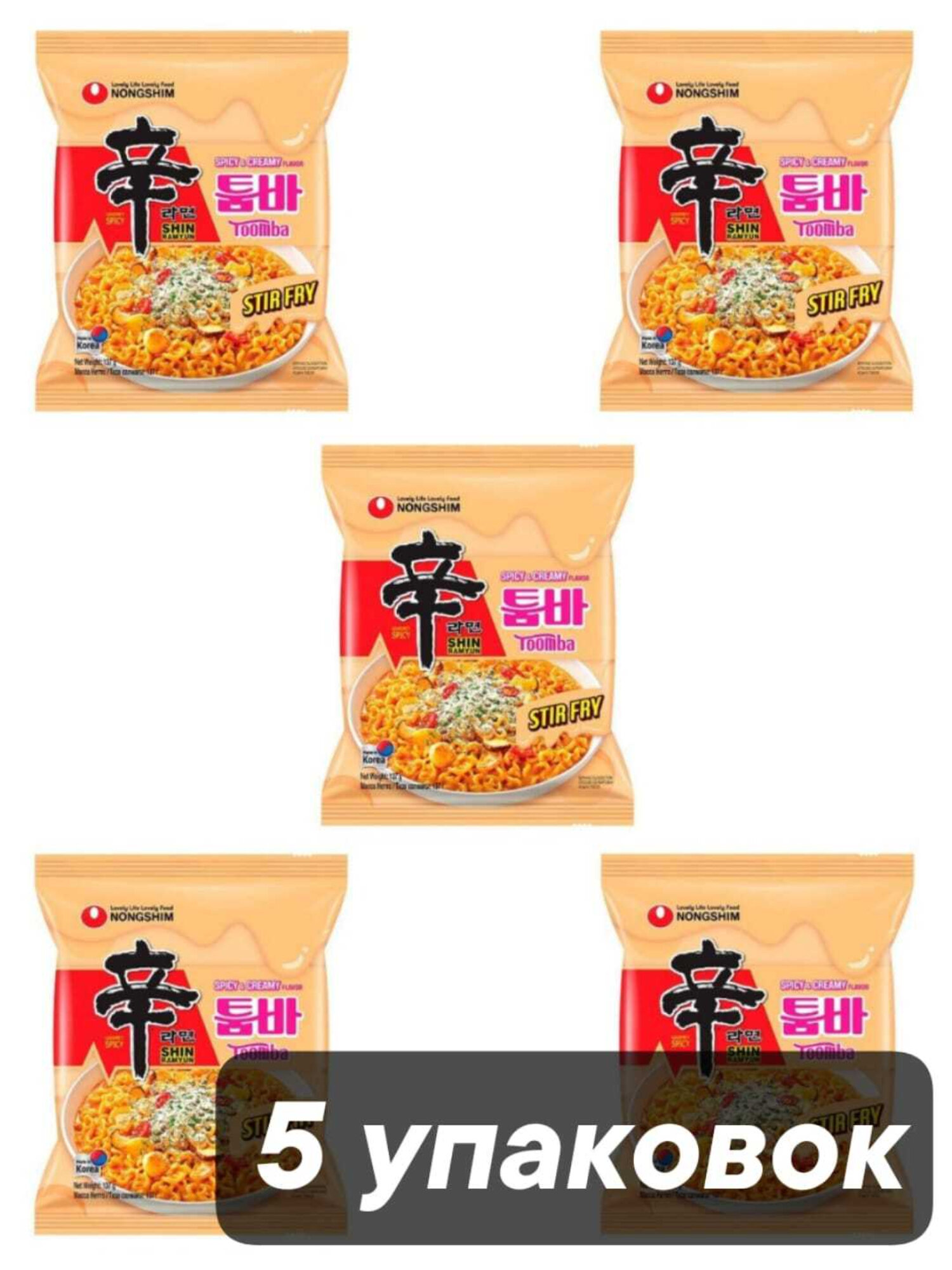 Лапша Nongshim Toomba Острая сливочная 137 г x 5 шт