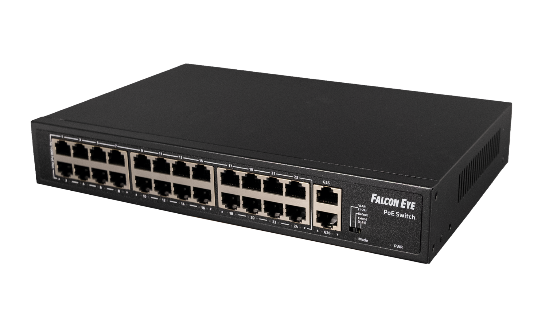 Коммутатор Falcone Eye PoE FE-24FPG2, неуправляемый, 24x100 Мбит/с PoE порта + 2x1000 Мбит/с порта Uplink