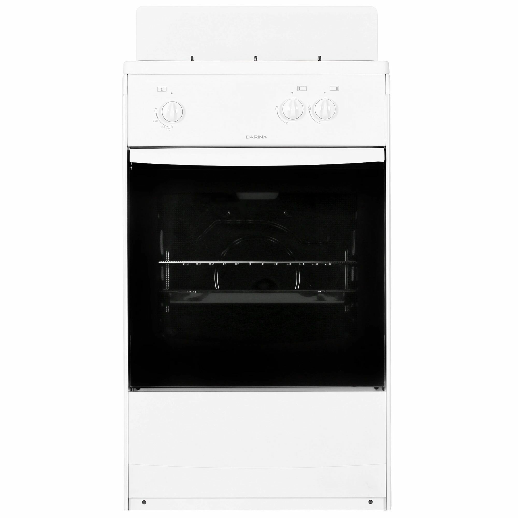 Газовая плита DARINA S5001W, 2 конфорки, эмалированная рабочая поверхность, белая
