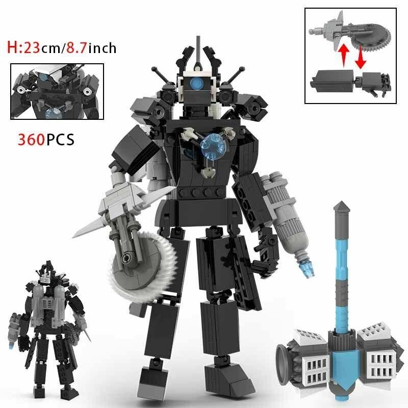 Игрушки для мальчиков: Модельки-конструкторы Moc Skibidi Туалет, Камерамен, Титан-Спикер, Следопыт, ТВ-Мэн