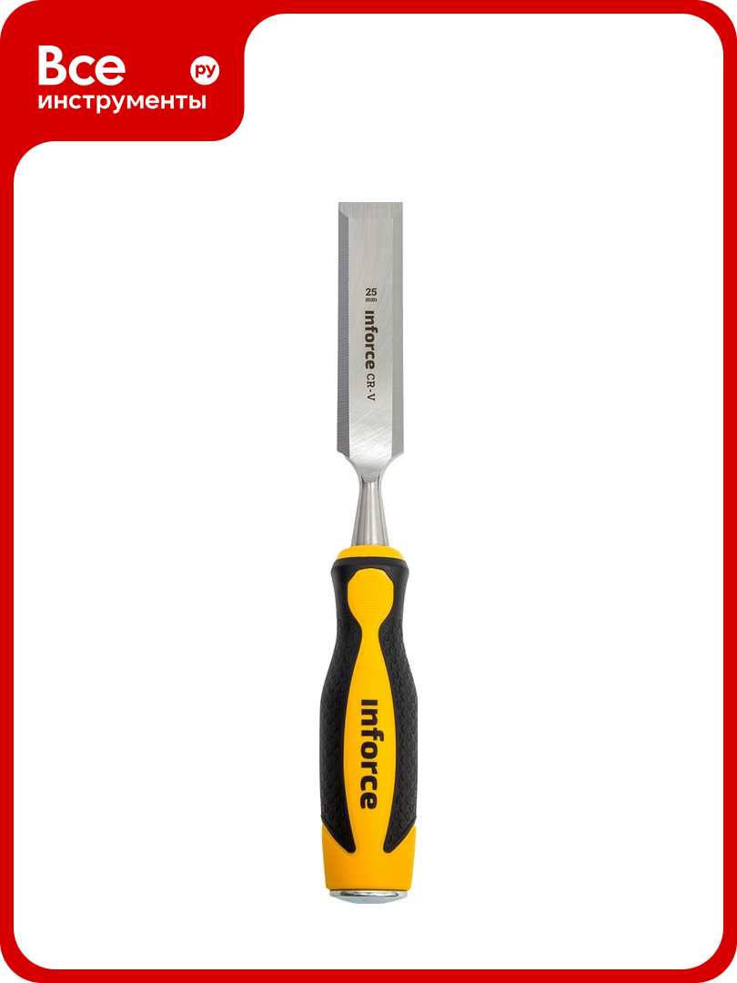 Плоская стамеска Inforce 1 , 25 мм 06-15-11, металл, с молотком