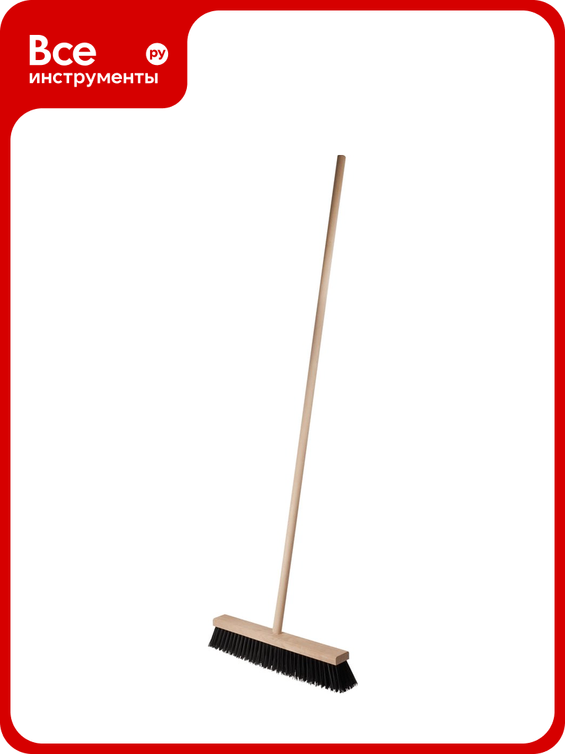 Щетка Gigant Тротуарная 5-ти рядная, 400x45x18 мм, жетская синт. щетина(мононить 0,6мм) с черенком в/с GNIK-04, 17 мм