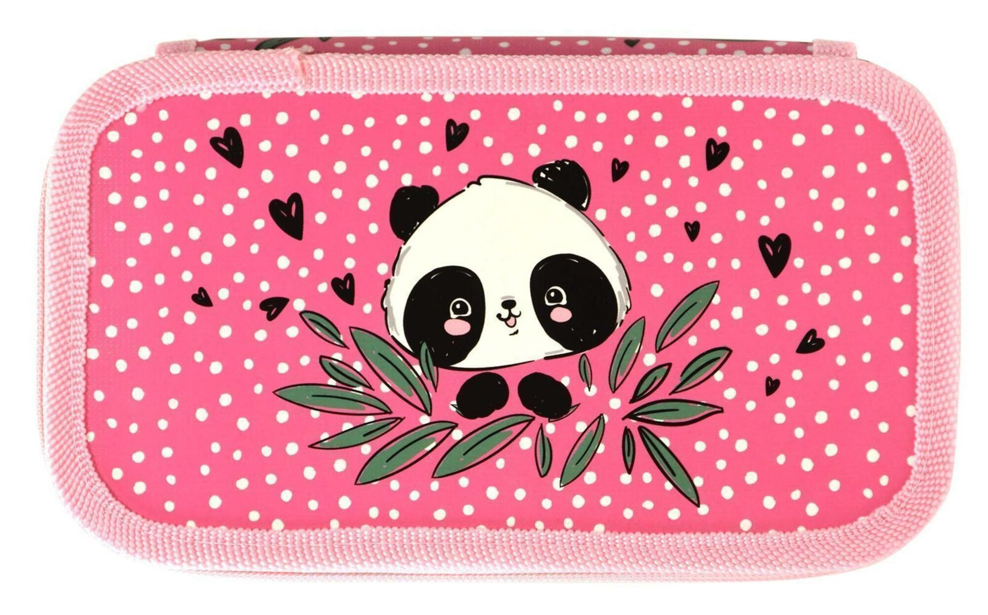 Пенал двухсекционны Schoolformat PANDASTIC 190х105х35 мм розовы, картон, полиэстер