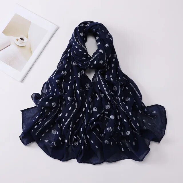 2025 однотонные вискозные шали из пены с геометрическим цветочным принтом, женский шарф высокого качества, пляжный палантин из пашмины, мусульманский хиджаб Bufandas 180*90 см