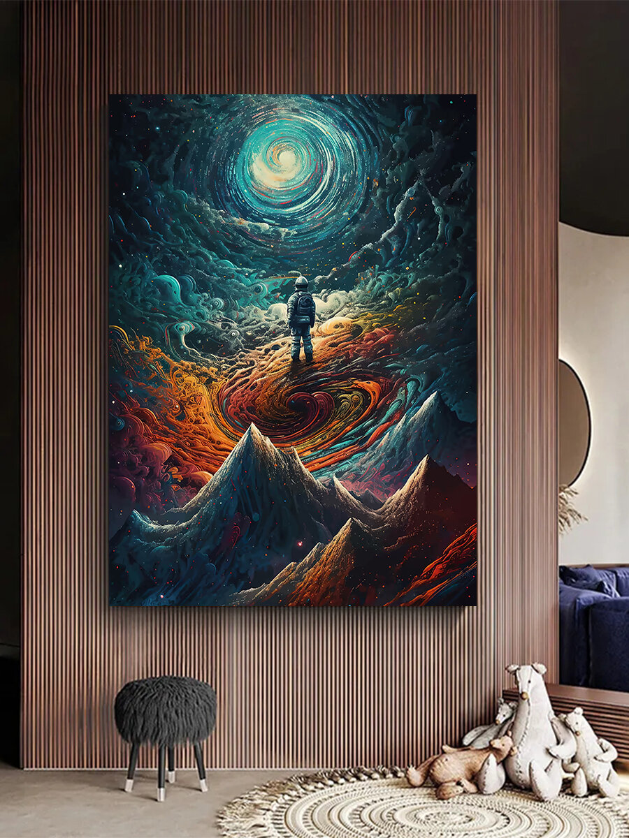 Картина интерьерная - "Космос / Космонавт" , 40х60 см.