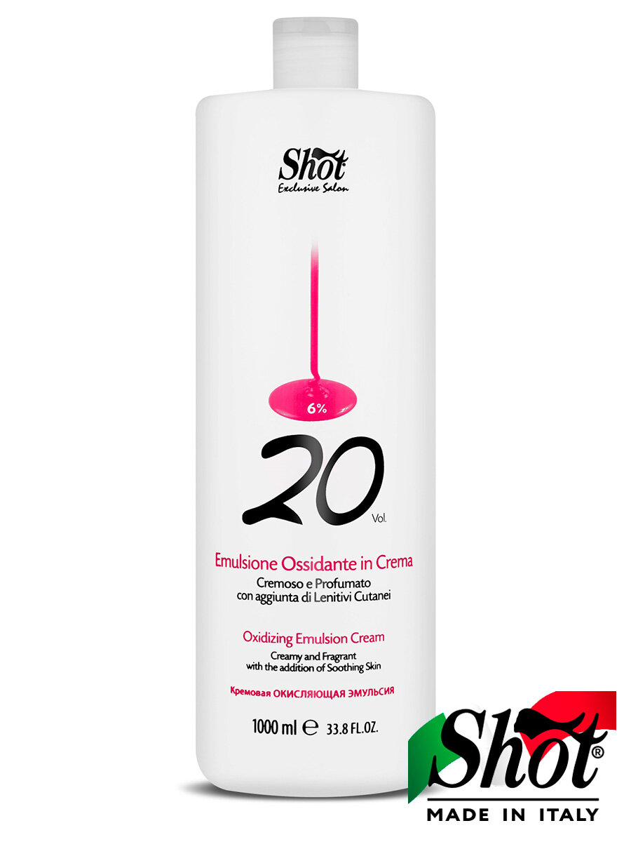 Окисляющая эмульсия для окрашивания волос 6% SHOT кремовая 1000 мл