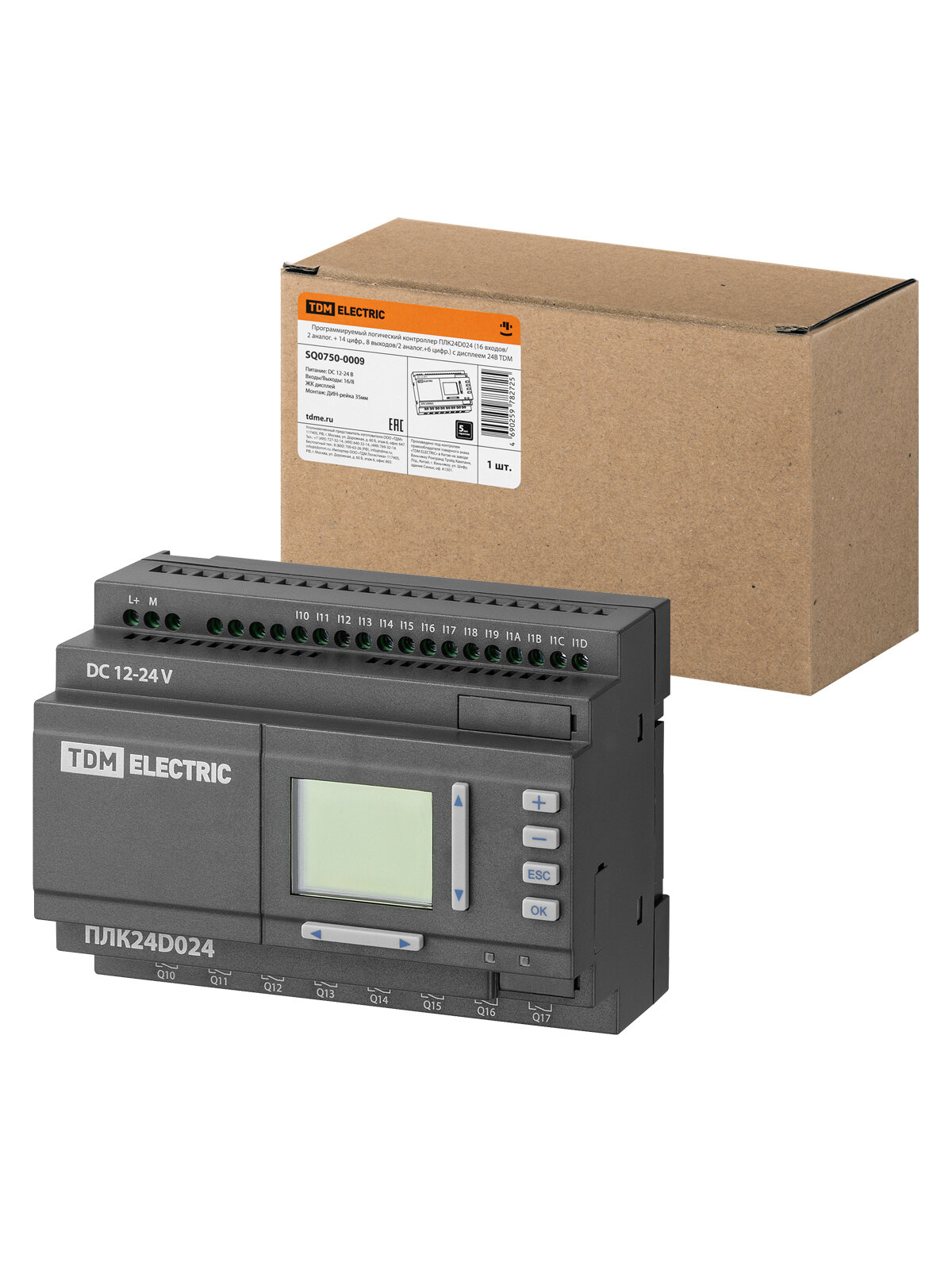 Программируемый логический контроллер ПЛК24D024 (аналоговые выходы 4-20 mA) 24В TDM Electric
