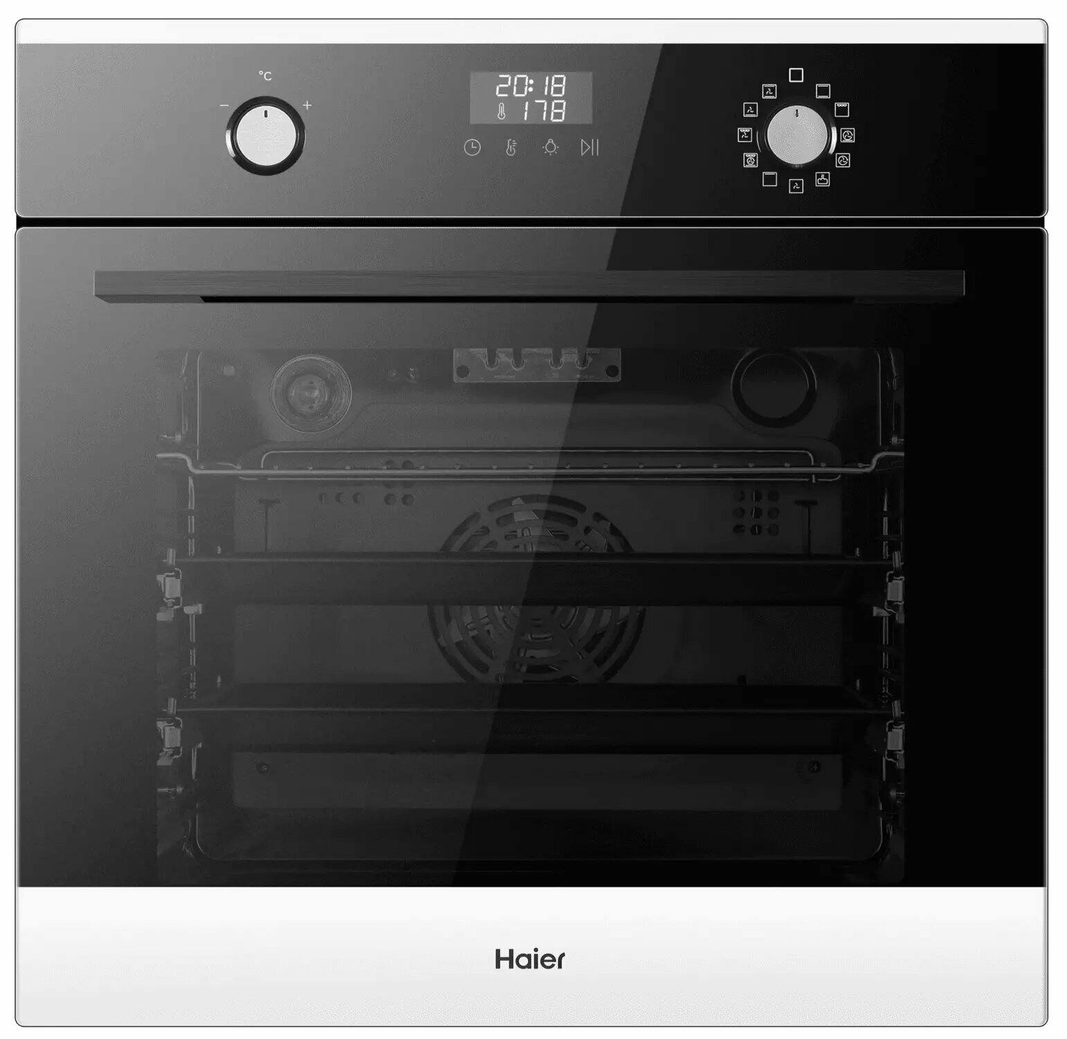 Встраиваемый электрический духовой шкаф Haier HOX-P11CGBG черный, с грилем и конвекцией