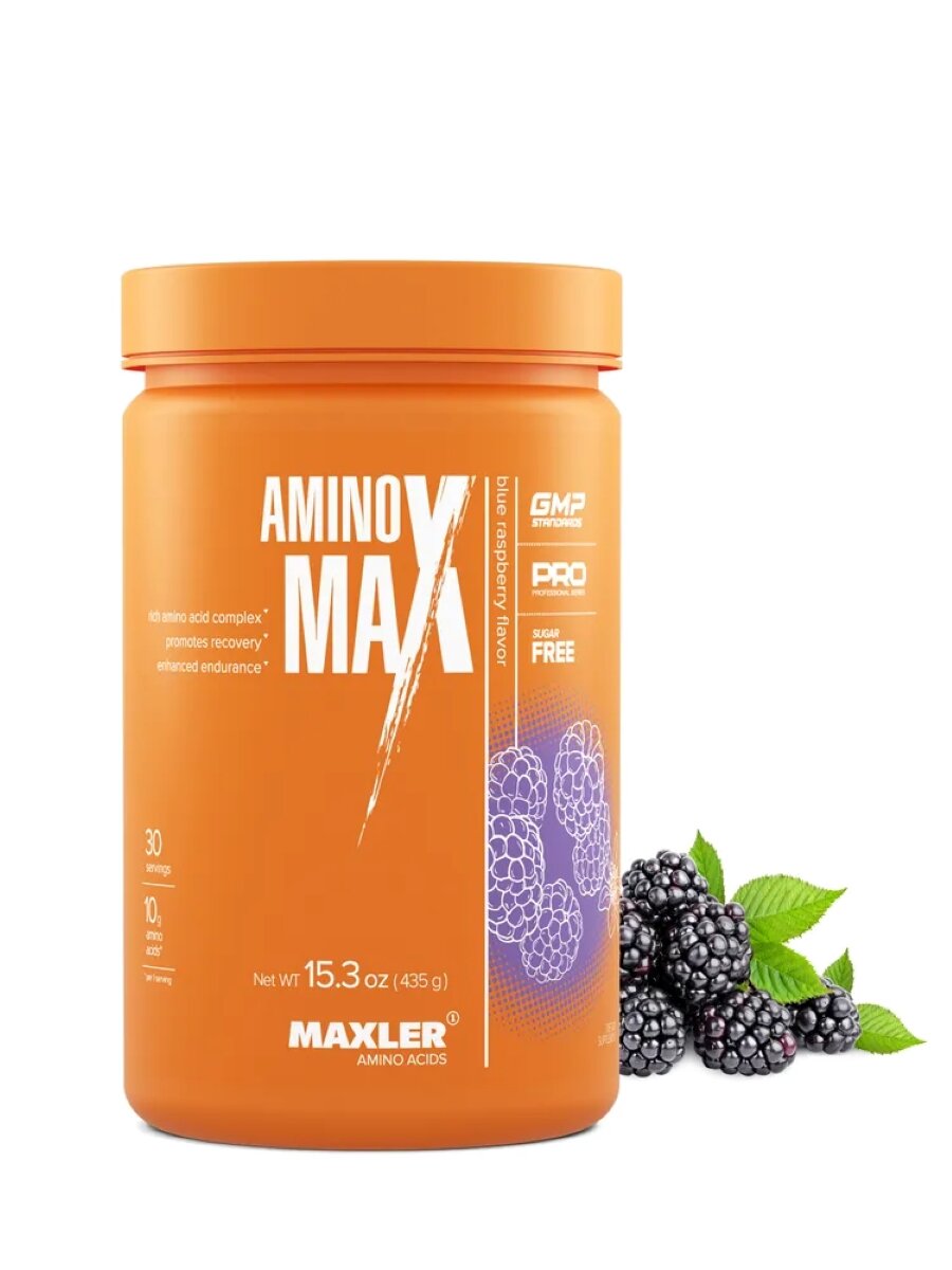 Голубая малина MAXLER Аминокислотный комплекс Amino Max 15.3 OZ 435 g (Амино Макс 435 г)