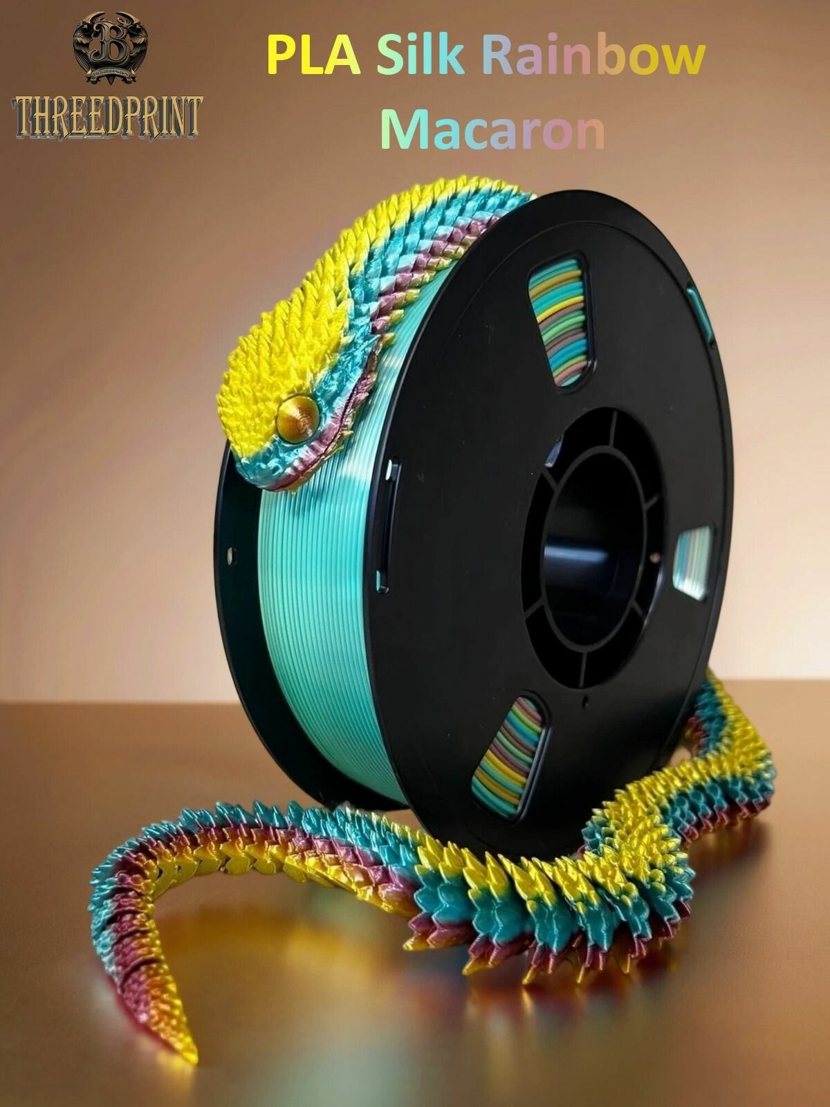Пластик ThreeDprint PLA Silk Rainbow Macaron катушка нити 1.75 для печати на 3D принтере