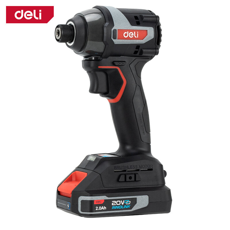Винтоверт ударный аккумуляторный 200Нм Deli DE-QZ20-1D2 (2АКБ + ЗУ, 20В х 4Ач, 3600 об/мин, 3600 уд/мин)