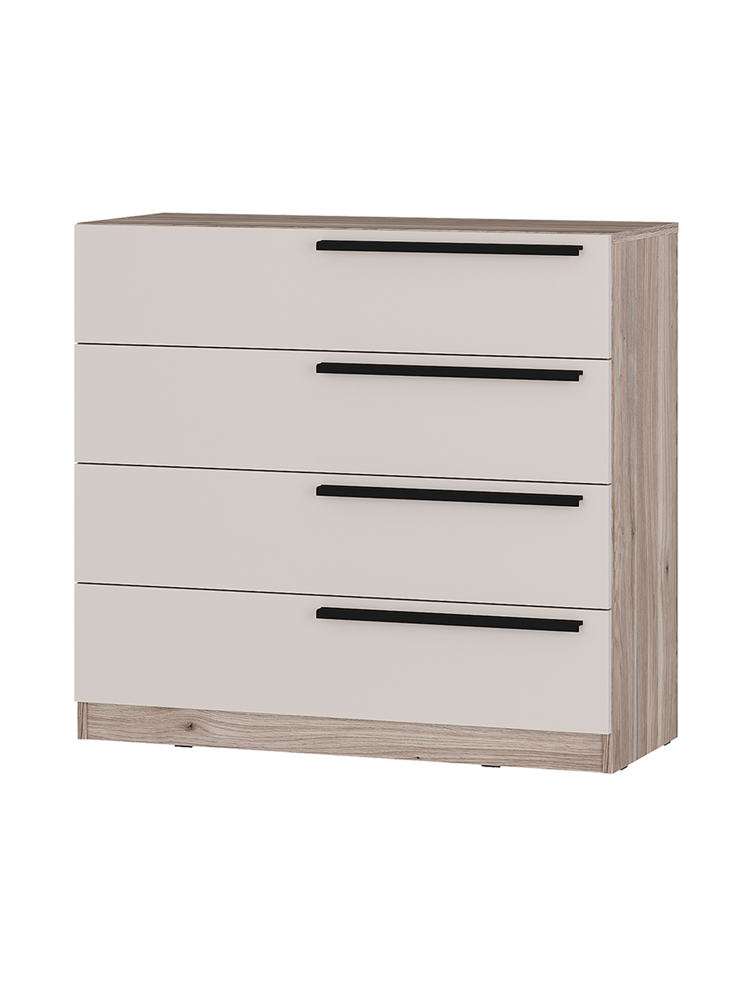 Комод с ящиками в спальню Урбан КМ-02 (90,2х83,3х37,2 см), дуб смоки/кашемир