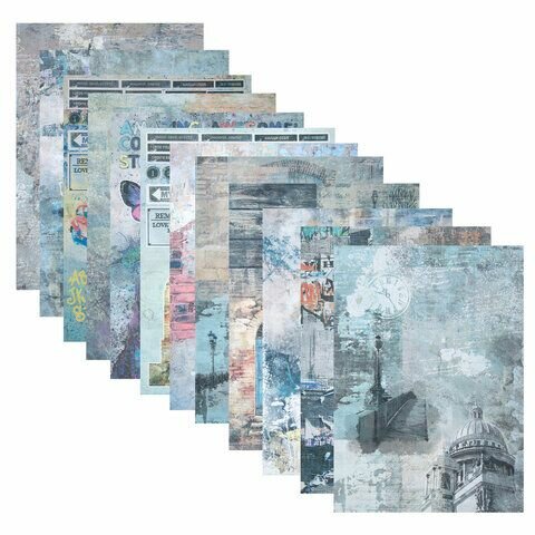 3 шт. Бумага для скрапбукинга 15х21 см "Текстуры", двусторонняя,12 листов, 240 г/м2, остров сокровищ, 665443