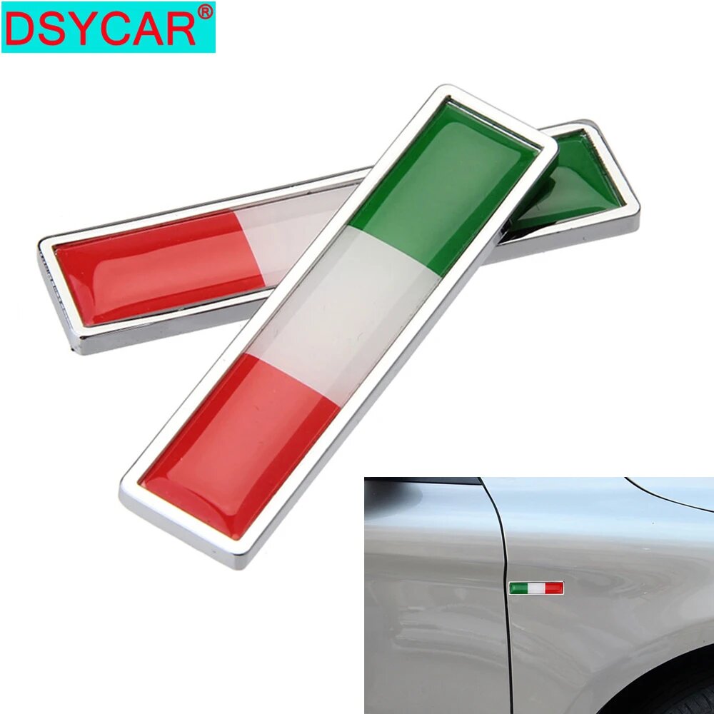 Металлическая 3D-эмблема DSYCAR с флагом Италии, наклейка для автомобиля и мотоцикла, для Renault, Peugeot, Citroen, Chevrolet, Ford, VW, Benz, Skoda