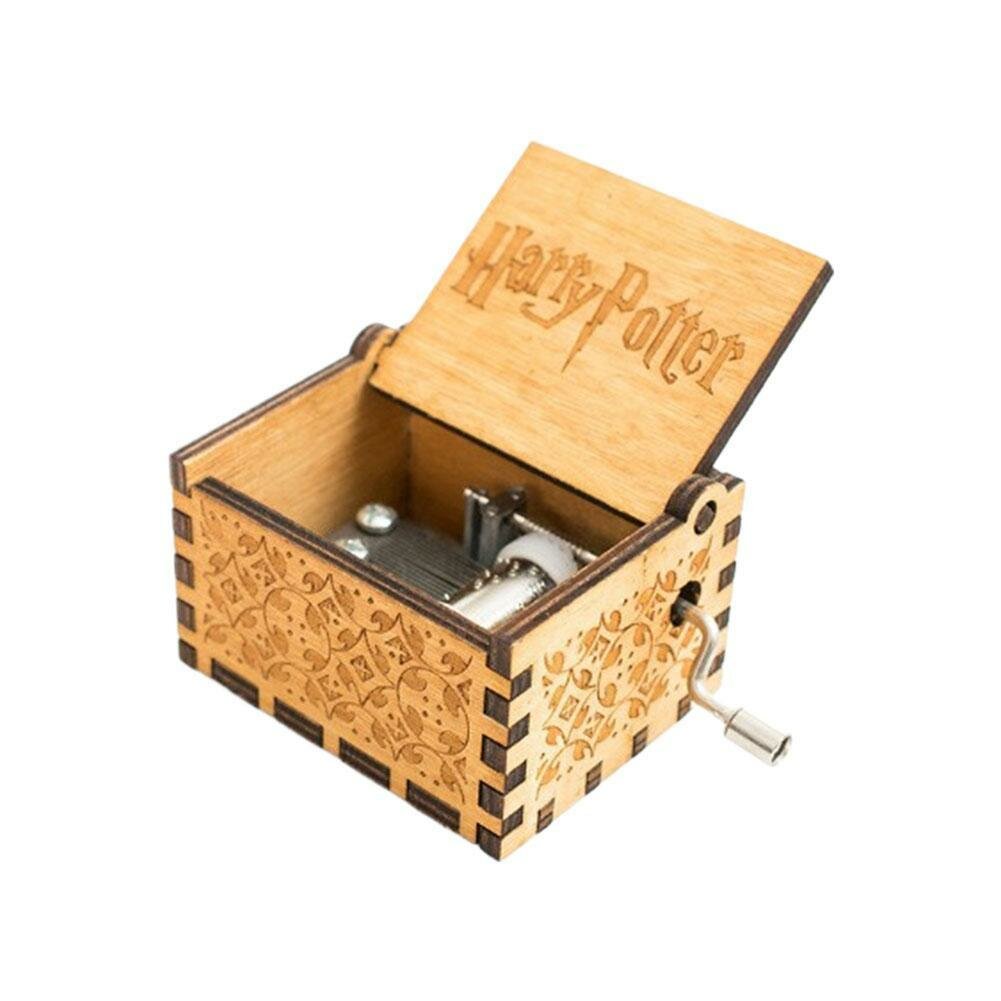 Музыкальная деревянная шкатулка Гарри Поттер с мелодией из фильма. Шарманка, чудесный сундучок, музыкальный бокс Гарри Поттер