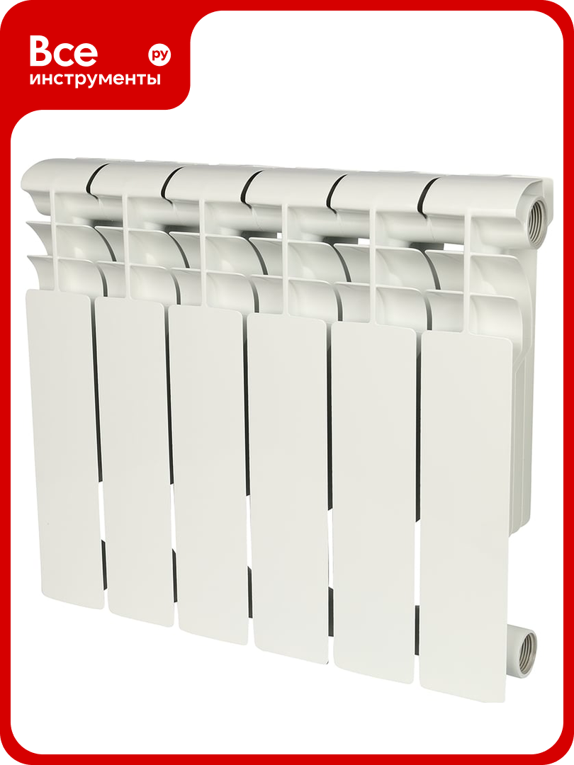 Биметаллический радиатор ROMMER Profi BM 350 BI350-80-80-130 6 секций RAL9016 86630