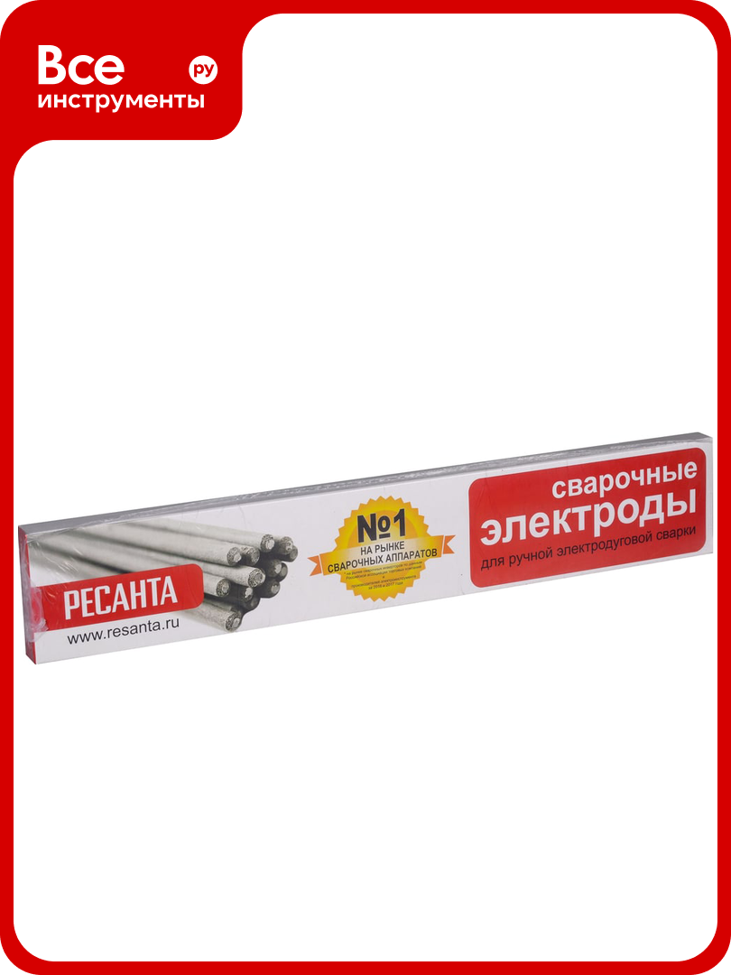 Электрод МР-3 (3 мм; 1 кг) Ресанта 71/6/20, 08 А, чёрный