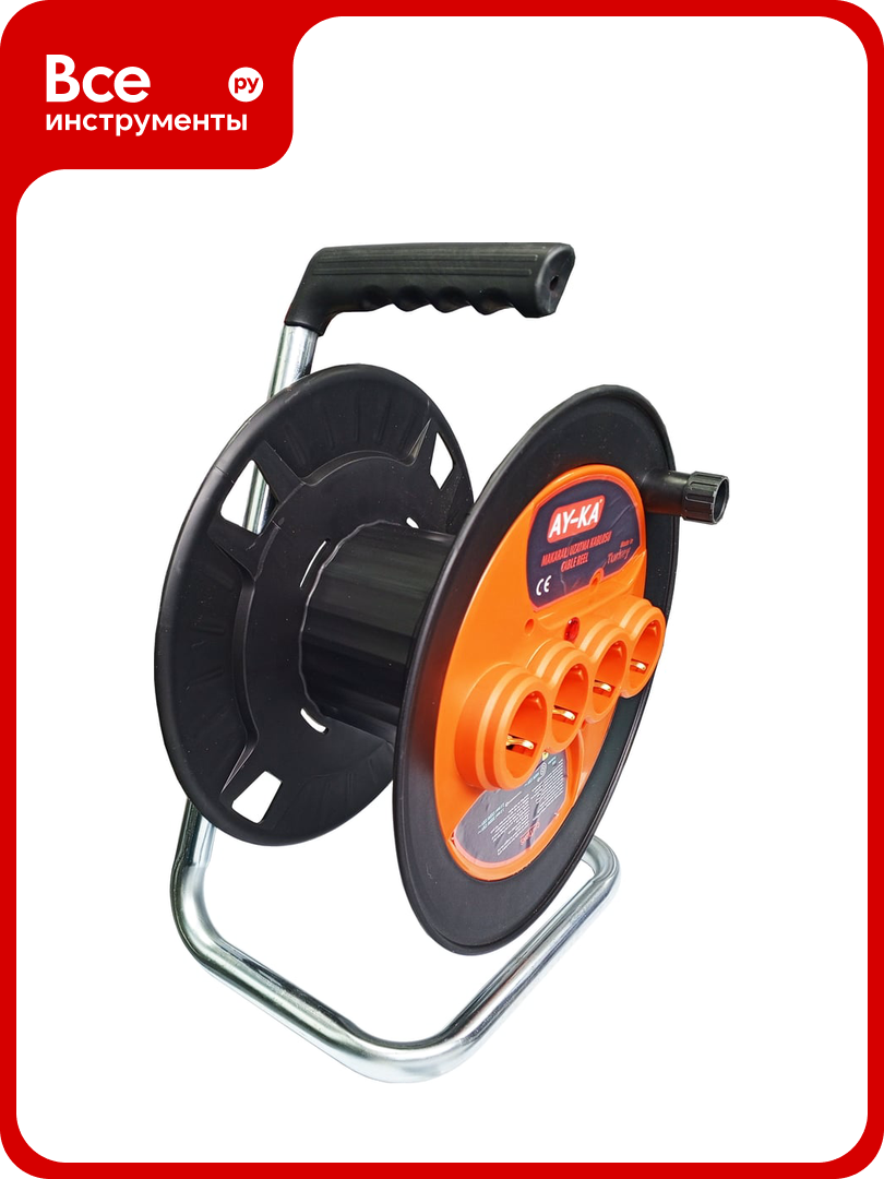 Кабельная катушка AY-KA 4 розетки с з/к, с термозащитой 5910000, 16 А