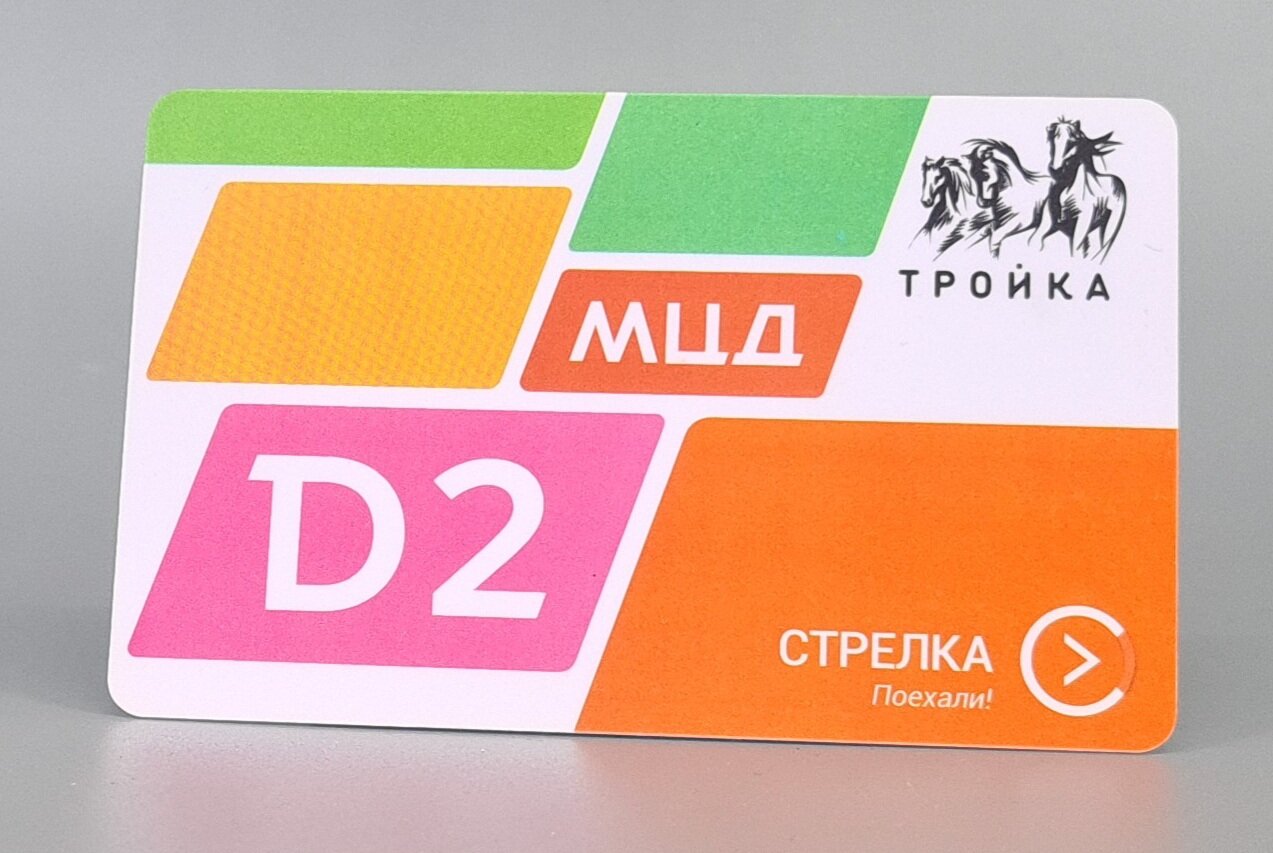 Совмещенная коллекционная транспортная карта Тройка - Стрелка МЦД D2, Кубики, пластик