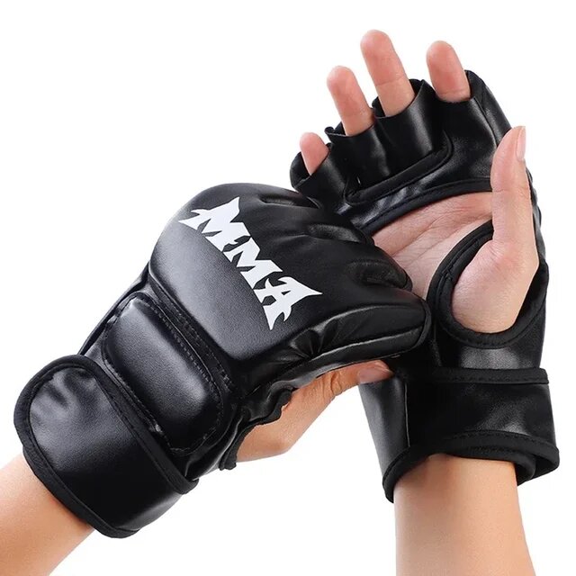 1 Pair Of Taekwondo Muay Thai Gloves Pu Boxing Gloves Half Finger Sandbag Professional Boxing Training Equipment