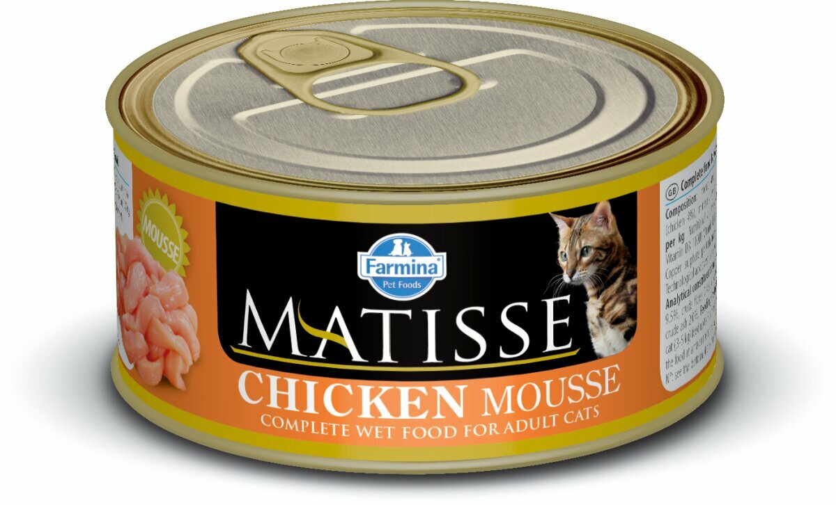 Корм Farmina Matisse Chicken Mousse (мусс) для кошек с курицей, 85 г x 12 шт