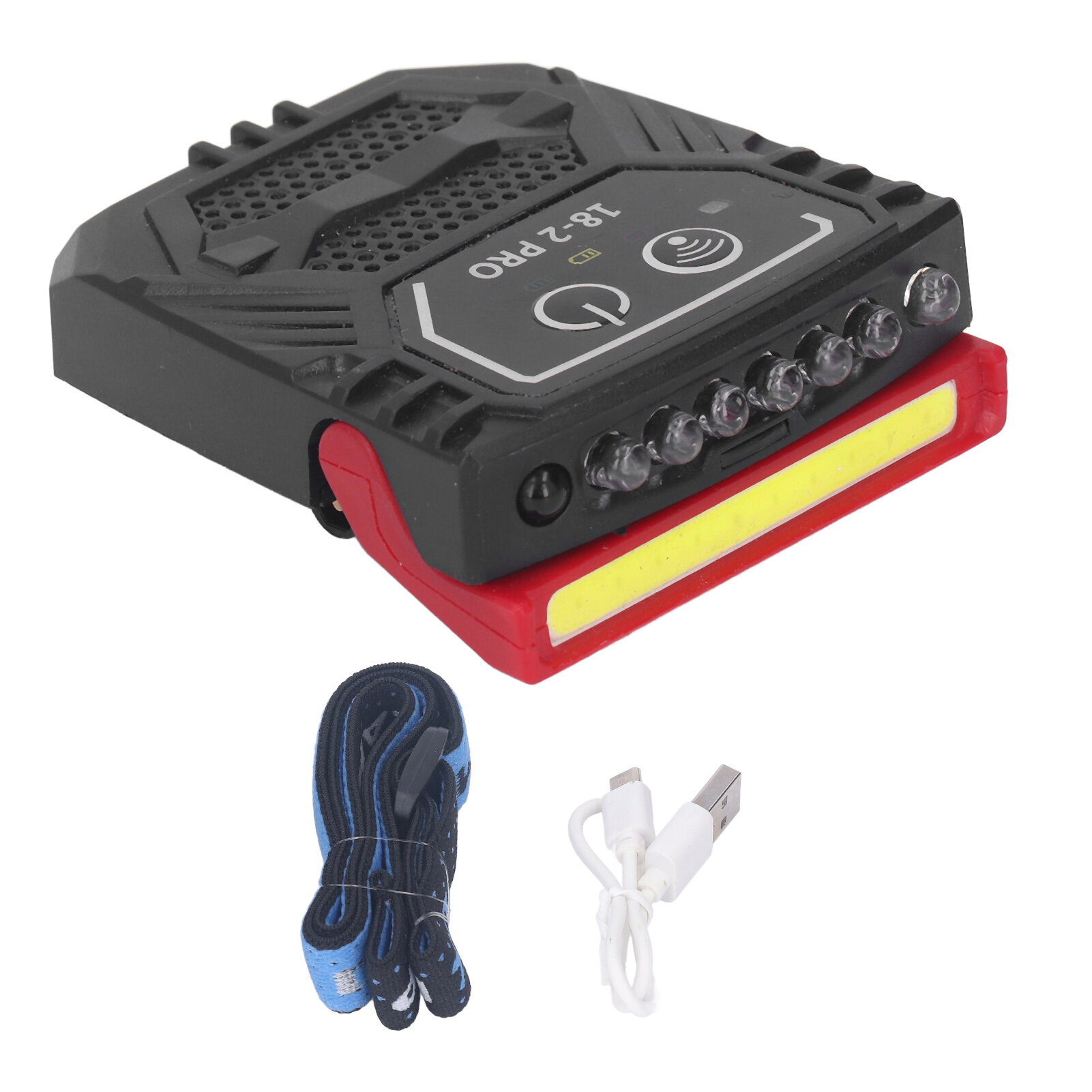 Перезаряжаемый водонепроницаемый светодиодный налобный фонарь с датчиком движения для кемпинга, велоспорта, бега, рыбалки.