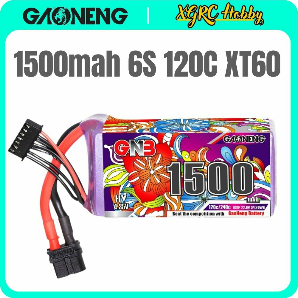 Аккумулятор GAONENG GNB 1500 мАч 6S 22.8 В 120C / с разъемом XT60-XMawjsh
