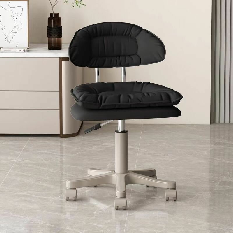 Стул мастера для салона красоты "Арт-Деко", без подлокотников, на колесах, черный