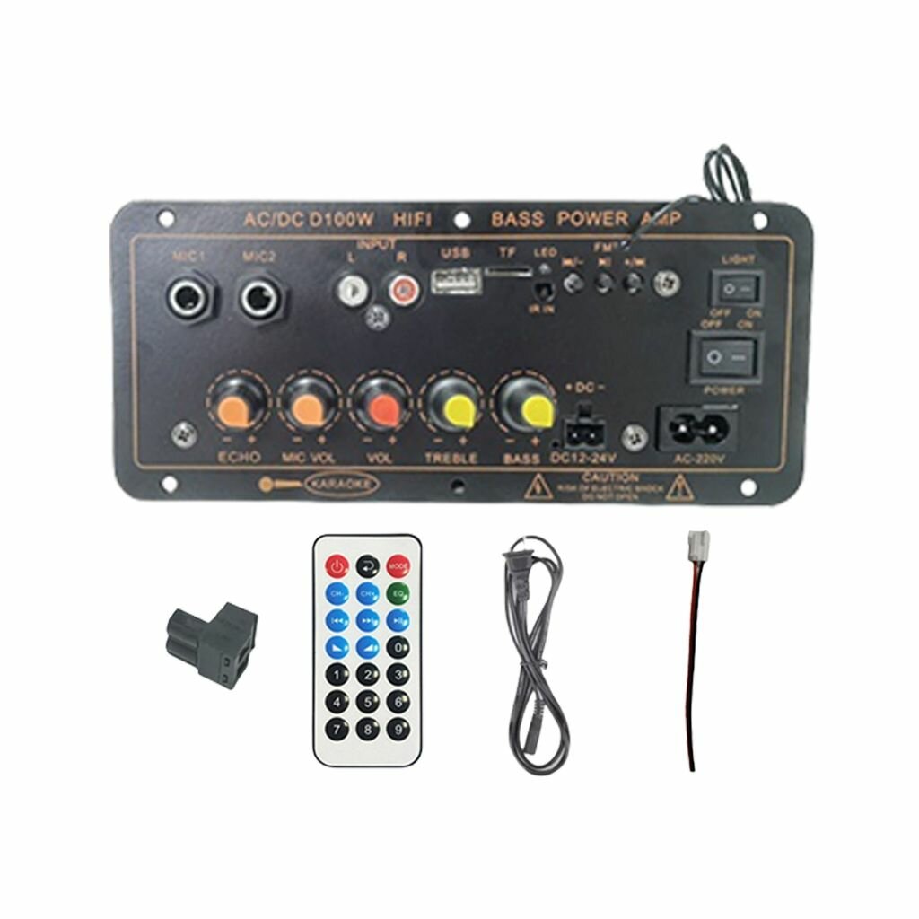 Мощность 100 Вт Bluetooth 5.0 плата цифрового аудиоусилителя сабвуфер стандарта США-черный