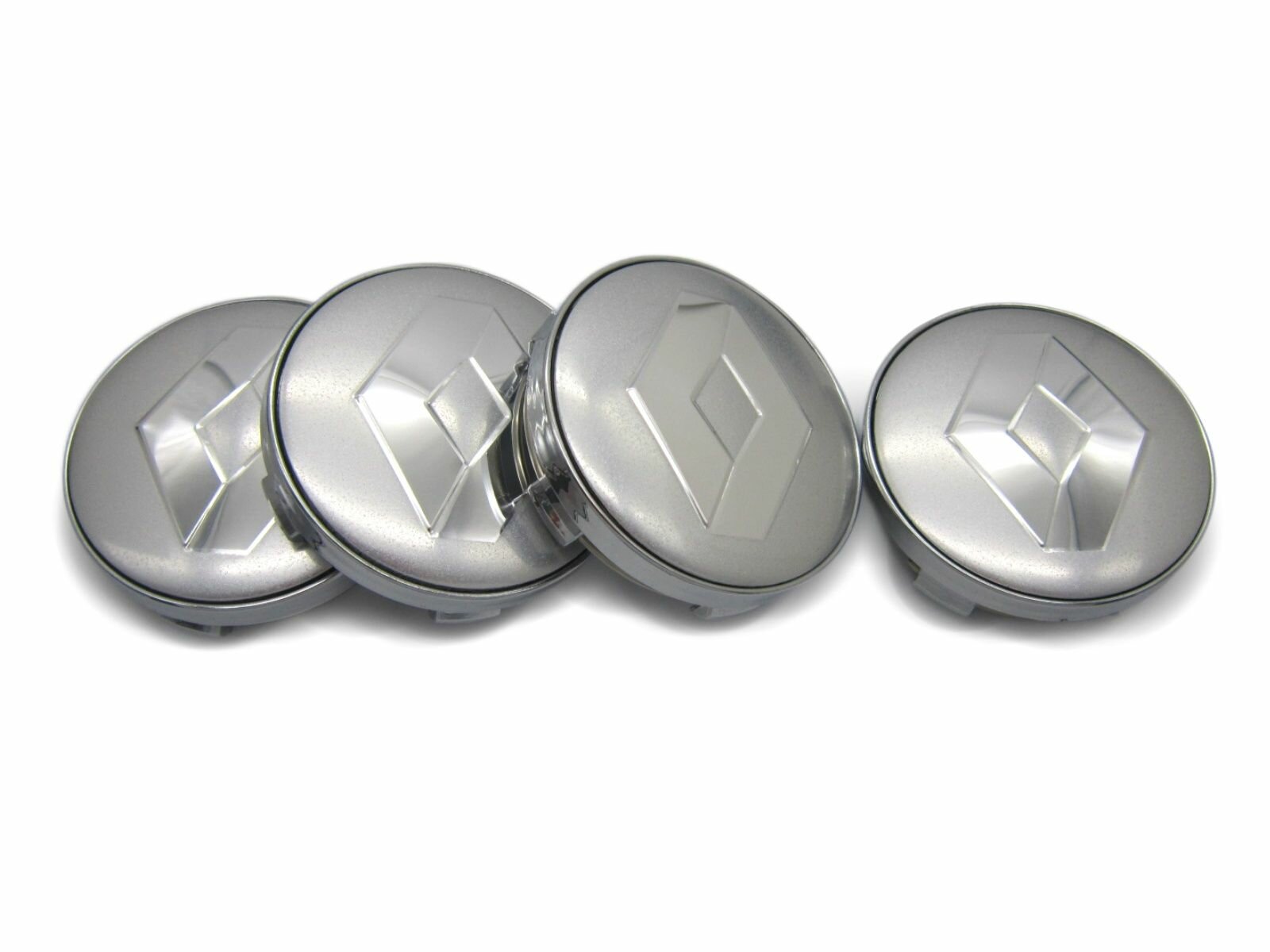 Колпачки заглушки на литые диски Renault full chrome 60/56/9 мм, комплект 4 шт.
