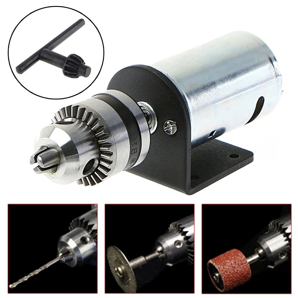 555 Моторная настольная дрель Мини-ручная дрель Шлифовальные гаджеты с патроном B10 0,6-6 мм и монтажным кронштейном Наборы инструментов для токарного станка
