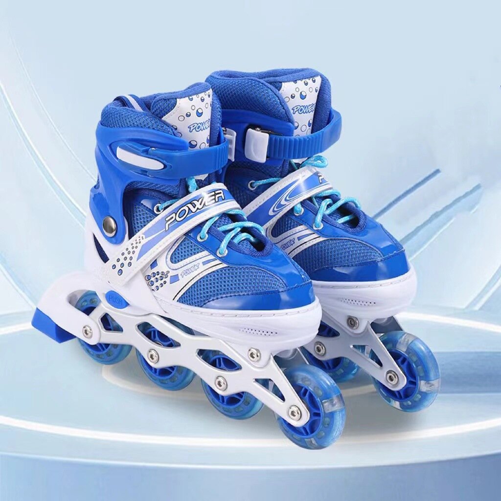 Детские роликовые коньки с ПВХ колесами, полный комплект, роликовые коньки, мужские и женские, регулируемые ролики
