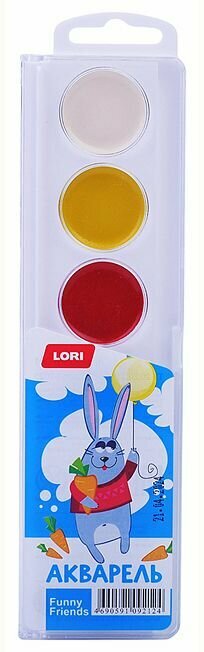 Акварельные краски без кисти "Funny Friends", набор акварельных красок для рисования и детского творчества, 6 цветов
